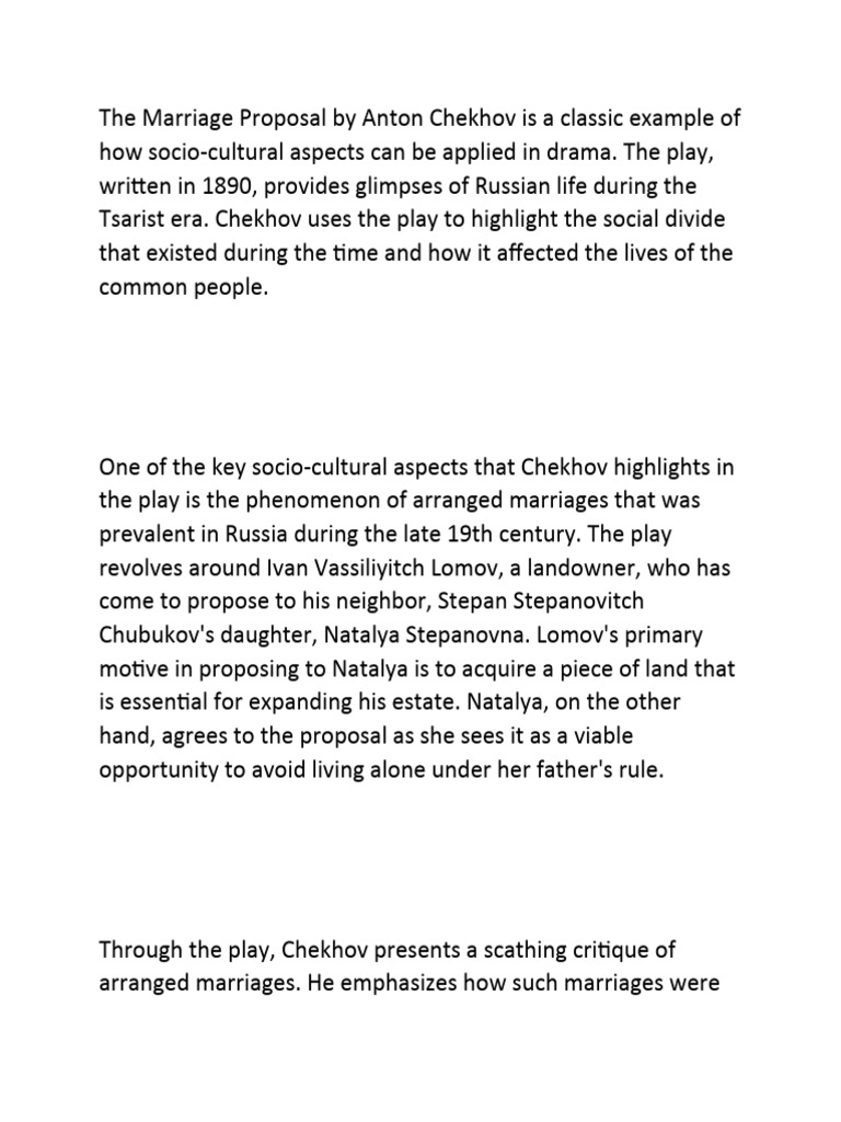 The Marriage Proposal by Anton Chekhov Is A Classic Example of How ...