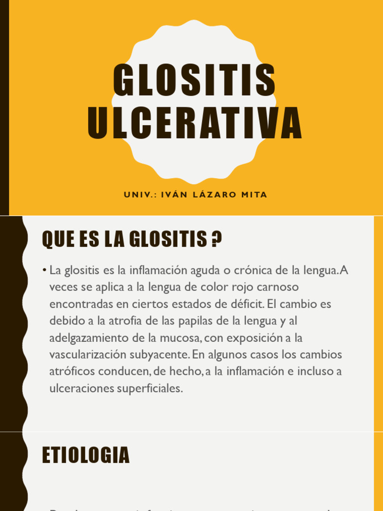 Glositis Ulcerativa | PDF