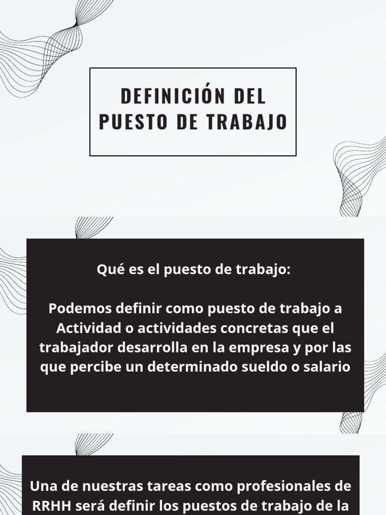 Definición Del Puesto de Trabajo | PDF