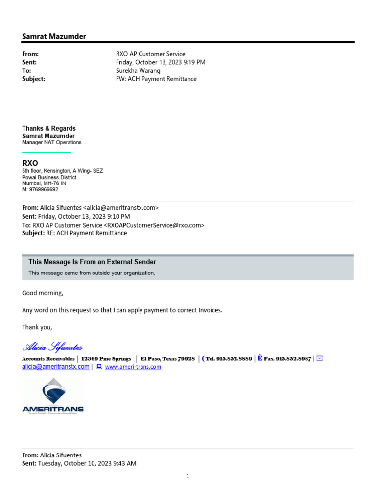 ACH Payment Remittance Request | PDF | Corporations | Corporate Jargon