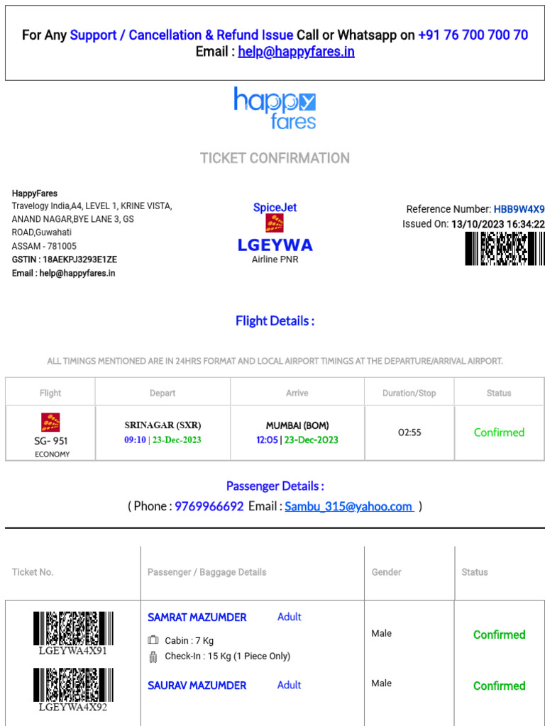 Ticket Confirmation | PDF | Transport | Aviation