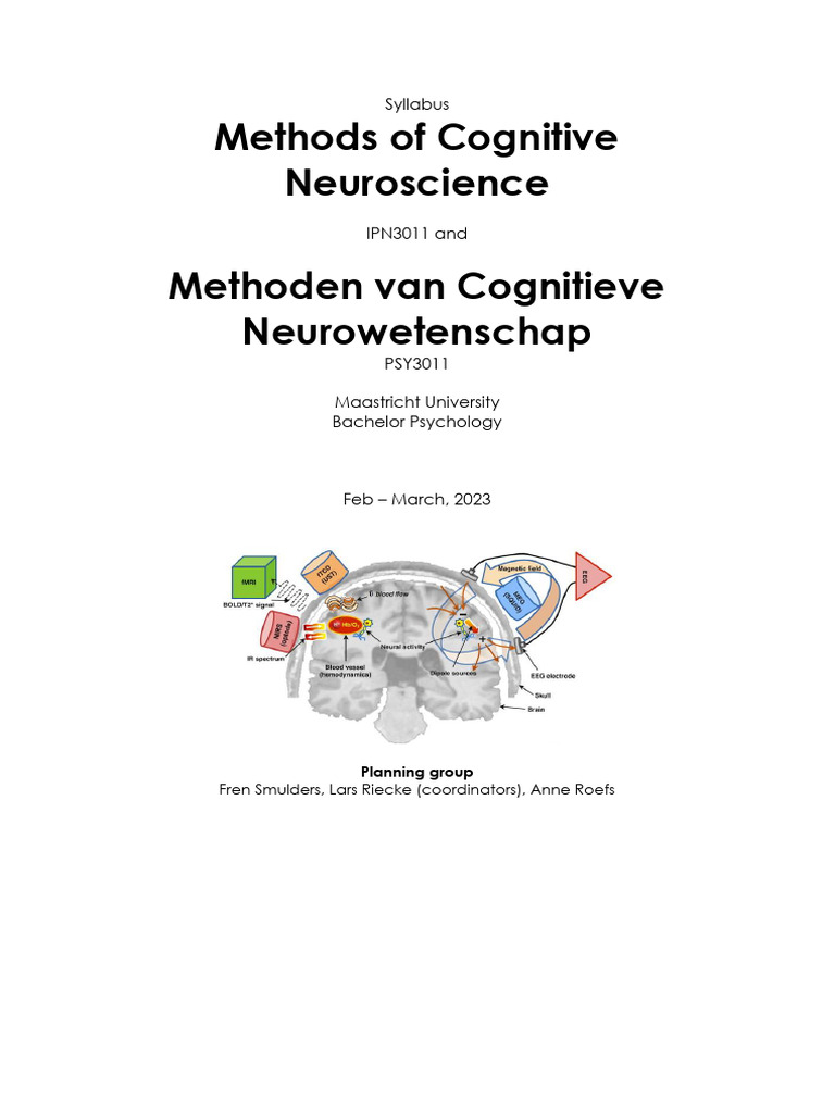 Syllabus Methods of Cognitive Neuroscience | PDF | Functional Magnetic ...