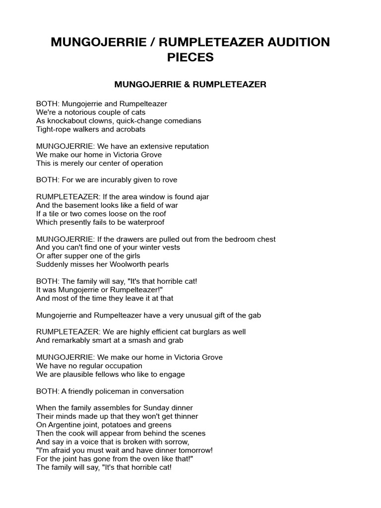 Mungojerrie & Rumpleteazer | PDF