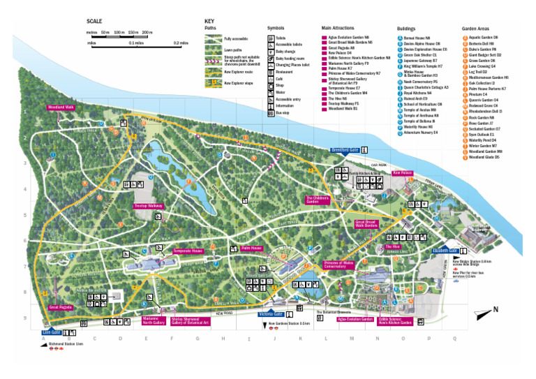 Kew Gardens Map & Attractions Guide | PDF | Outdoor Recreation | Gardens