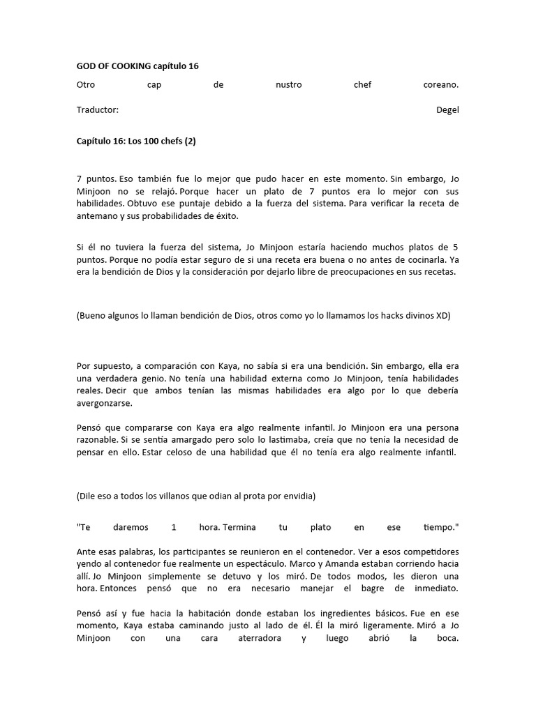 God of Cooking Capítulo 16 | PDF | Cilantro | Alimentos
