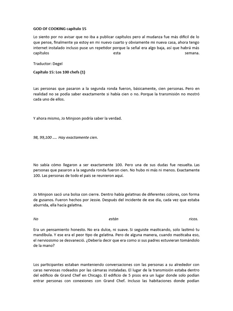 God of Cooking Capítulo 15 | PDF