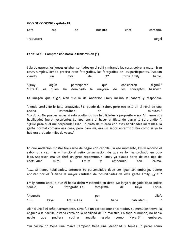 God of Cooking Capítulo 19 | PDF