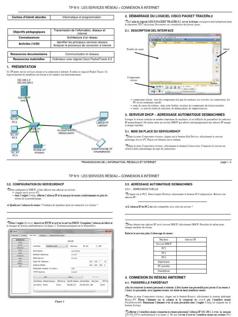 TP3 Réseau Connexion Internet | PDF | Adresse IP | Internet