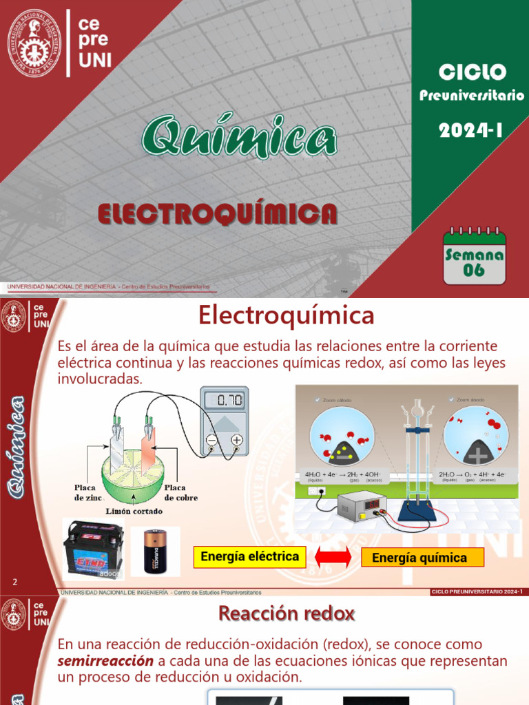 Semana 06 - Electroquímica y Orgánica - REPASO - PRE - 2024-1 | PDF | Alqueno | Redox