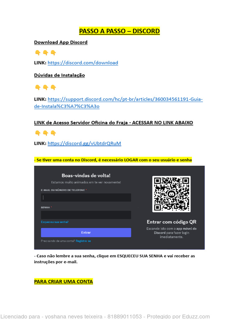 passo-a-passo-discord | PDF | Ciência da Computação | Internet