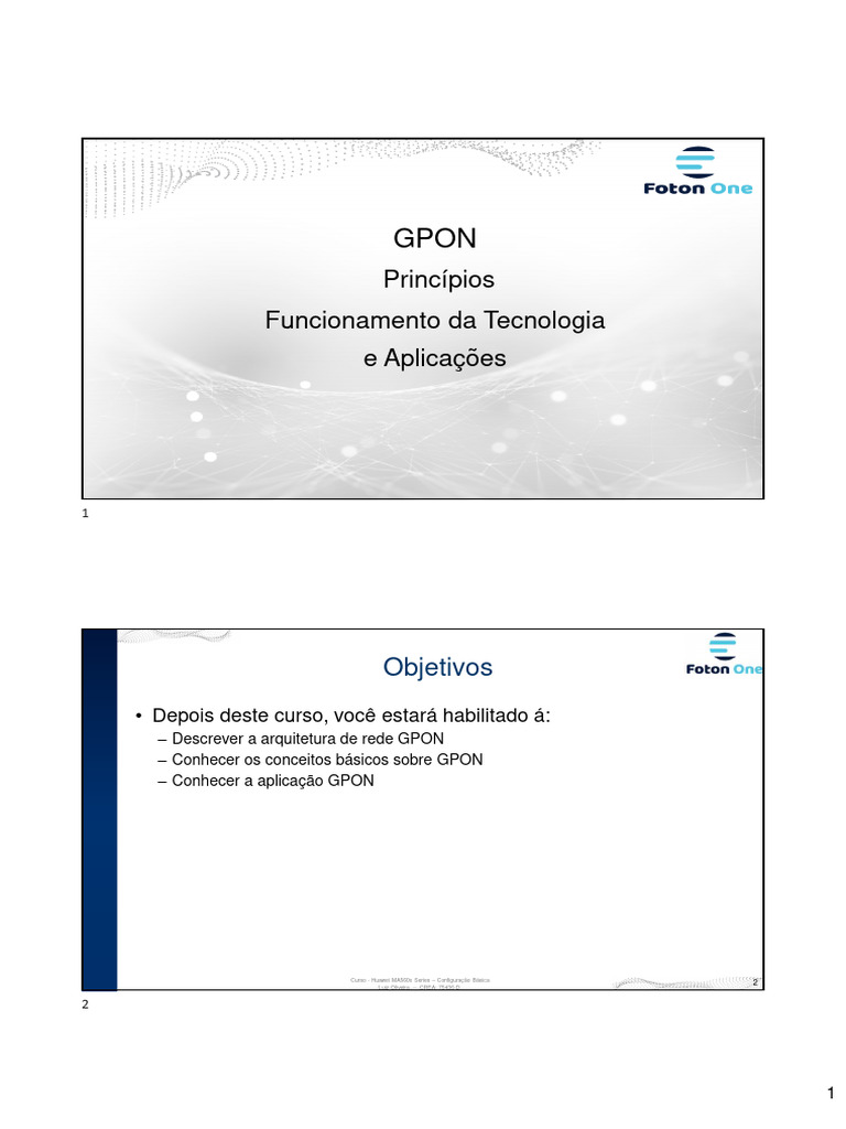 1-GPON Fundamentos - Curso Online v4 | PDF | Rede de computadores | Modo assíncrono de transferência