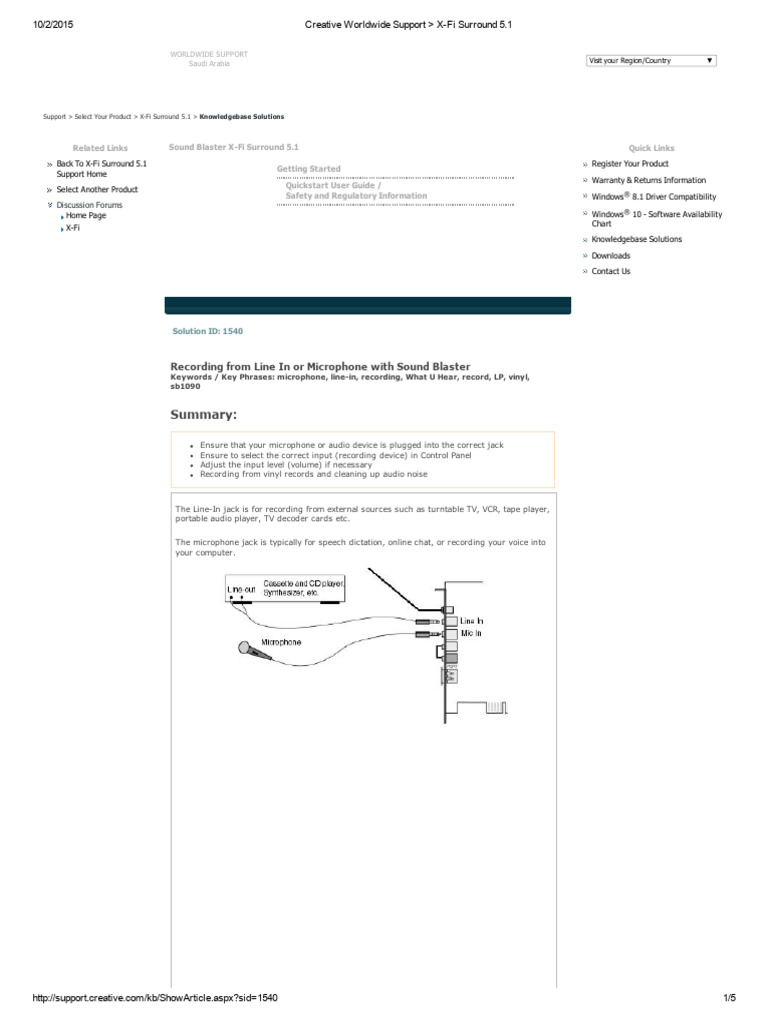Creative Worldwide Support - X-Fi Surround 5 | PDF | Audio Engineering | Digital Technology