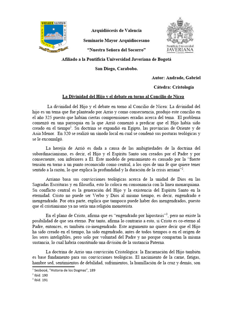 5 Arrio La Divinidad Del Hijo y El Debate en Torno Al Concilio de Nicea ...