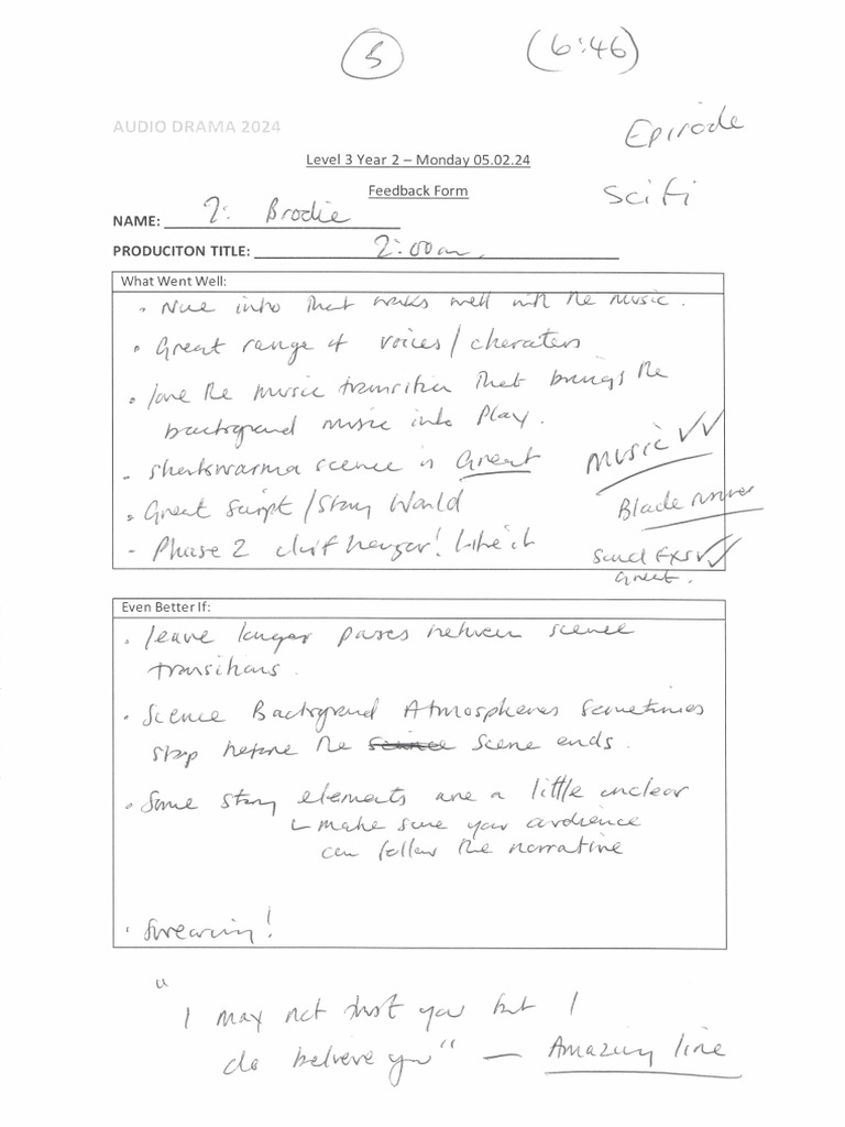 feedback audio drama | PDF