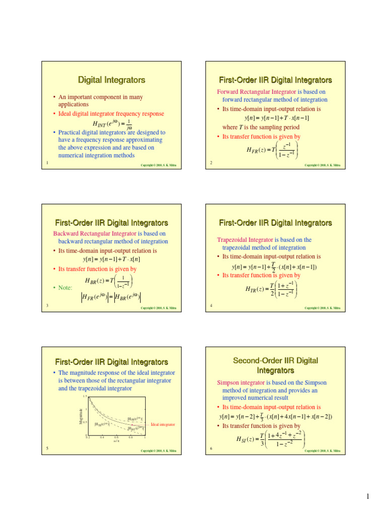 Digital Integrator and Filters (Slides) | PDF | Information And ...