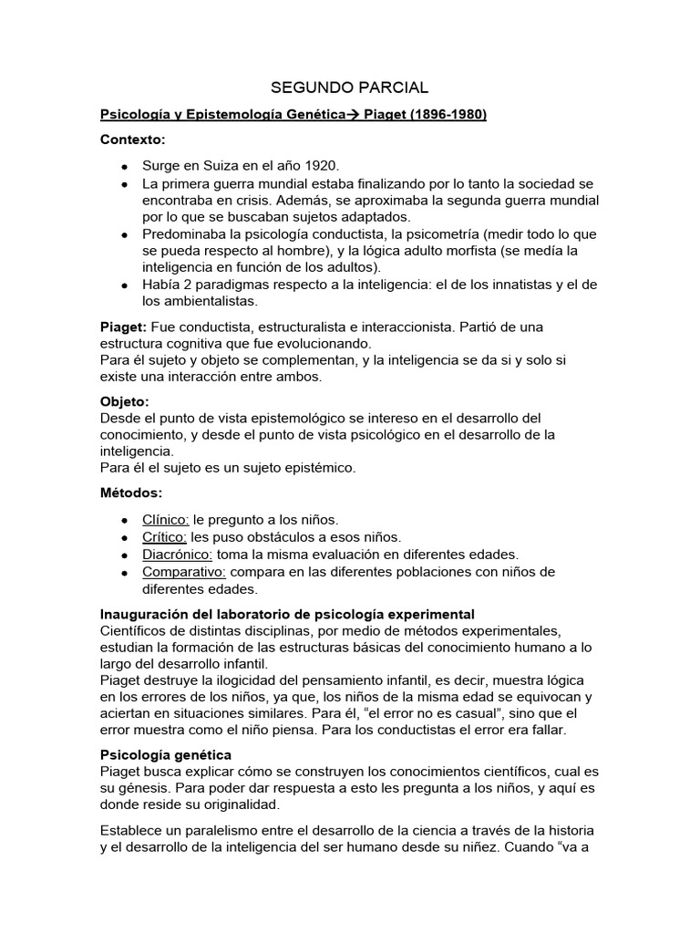 SEGUNDO-PARCIAL-PSICOLOGIA | PDF | Psicoanálisis | Sicología