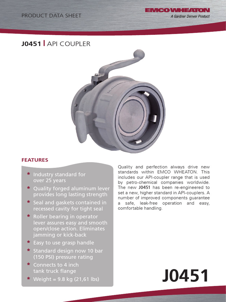 J0451 Api-Coupler | Download Free PDF | Manufactured Goods | Mechanical ...