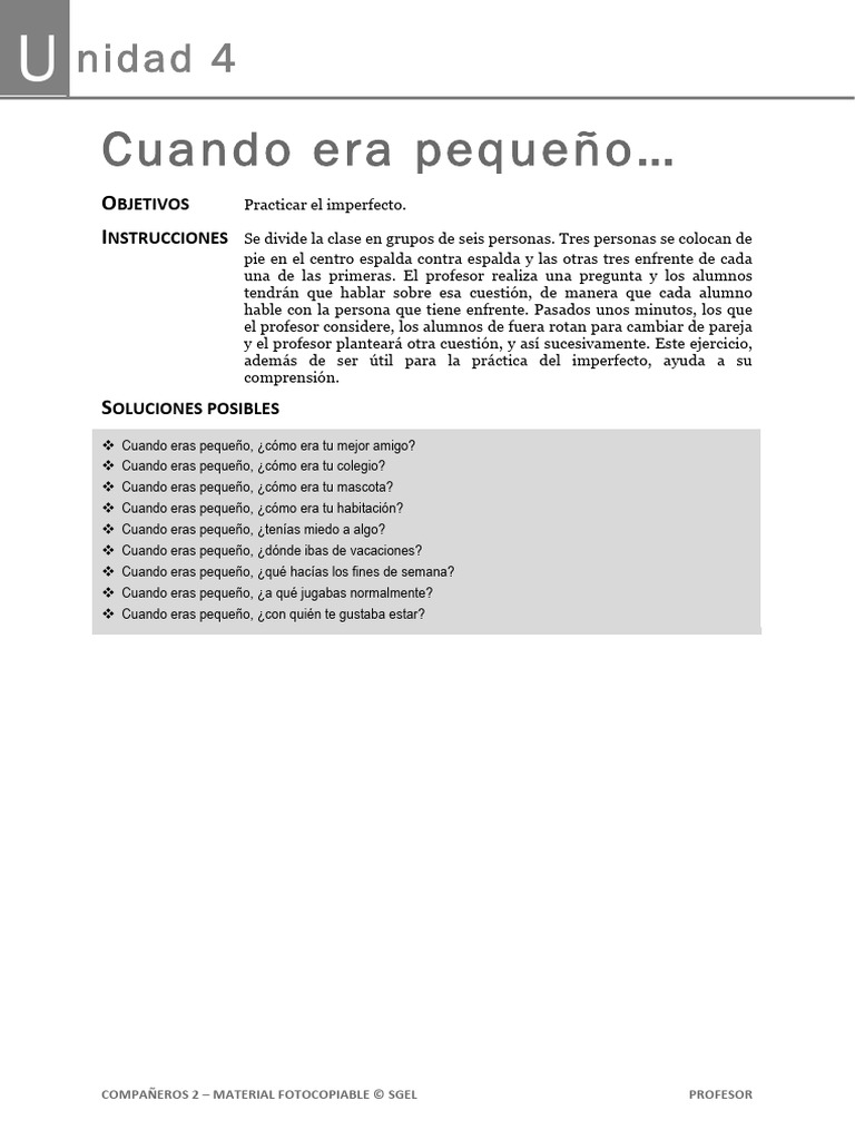 Ejercicios de Español: Imperfecto y Comparativos | PDF | Comunicación ...