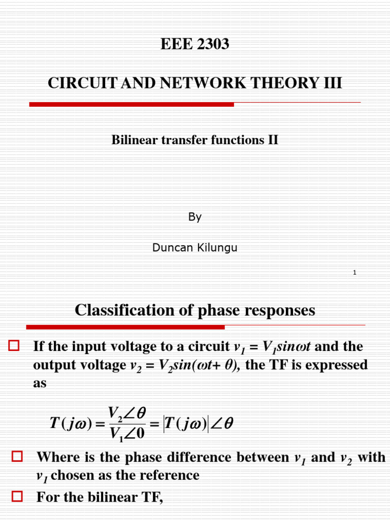 Lecture 4 - Bilinear TF - 2 | PDF | Computer Science | Telecommunications Engineering