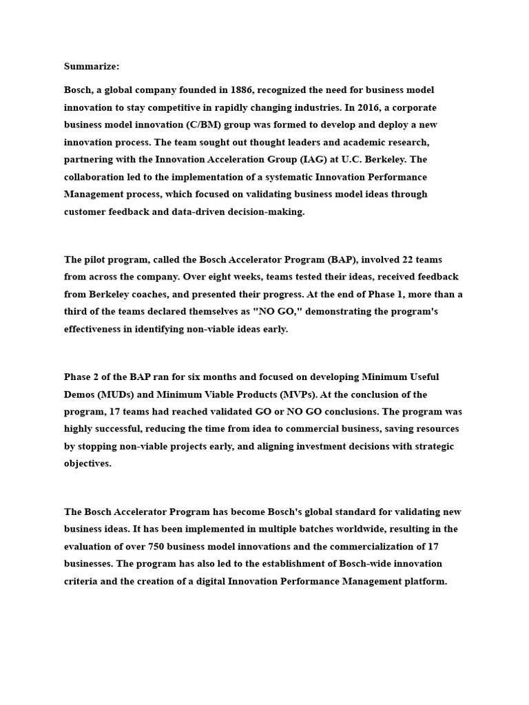 Summarize | PDF | Innovation | Startup Company