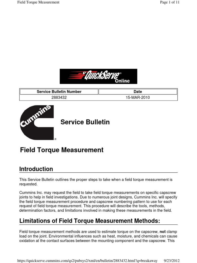 Metodos de Breakaway Torque | PDF | Screw | Torque