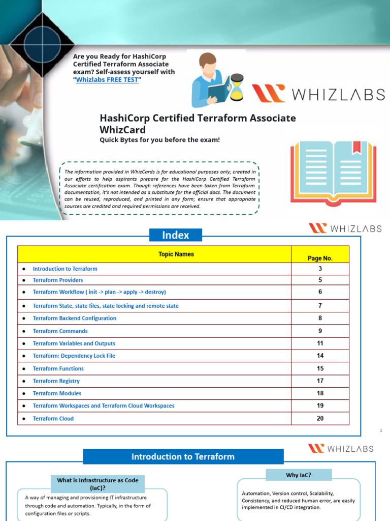 Hashicorp Certified Terraform Associate 003 Whizcard Pdf Windows Registry Cloud Computing