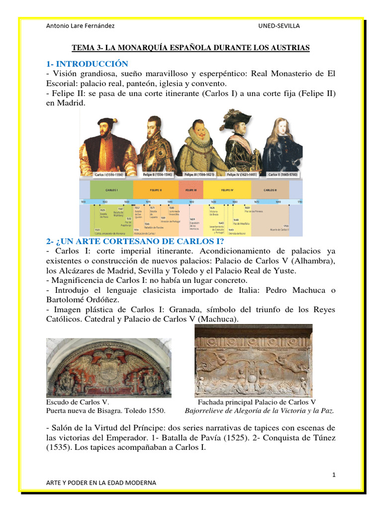 Tema 3-La Monarquia Española Durante Los Austrias | PDF | Arte