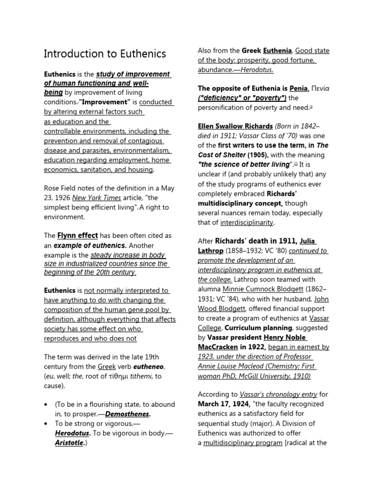 Introduction To Euthenics | PDF | Social Science