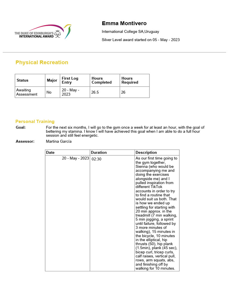 Summary Physical Recreation Section Report v1.0 | PDF | Physical ...