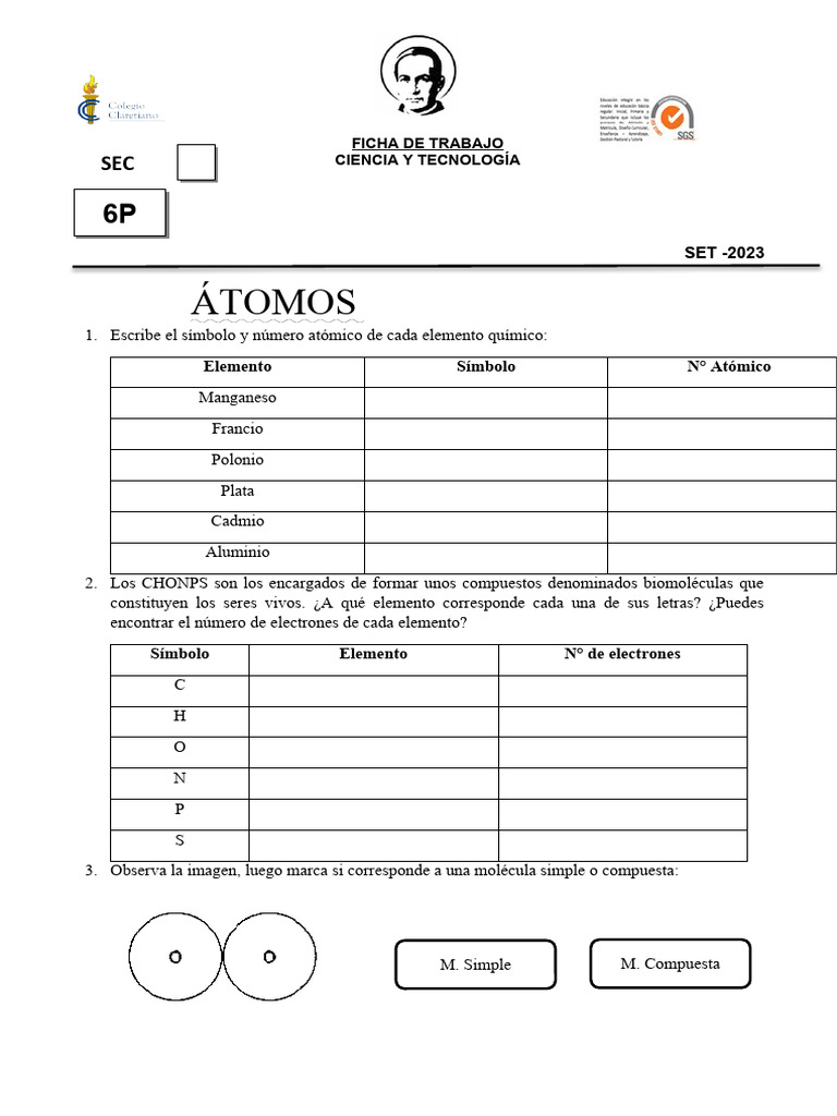 Hoja De Trabajo Sobre Formas Moleculares
