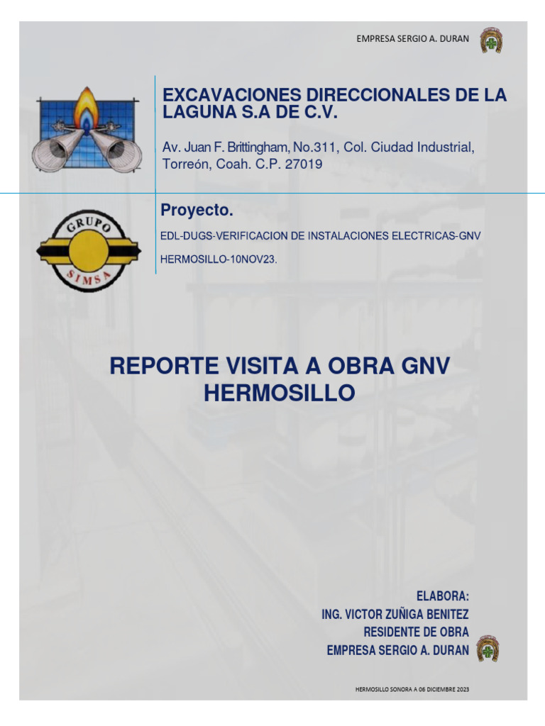 Reporte Visita GNV Hermosillo 06 Dic 2023 | PDF