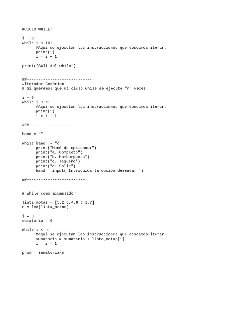 Mini-guia Ciclo While | PDF