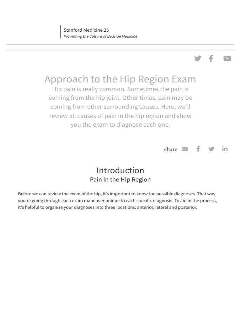 Exam Hip | Download Free PDF | Anatomical Terms Of Motion | Hip