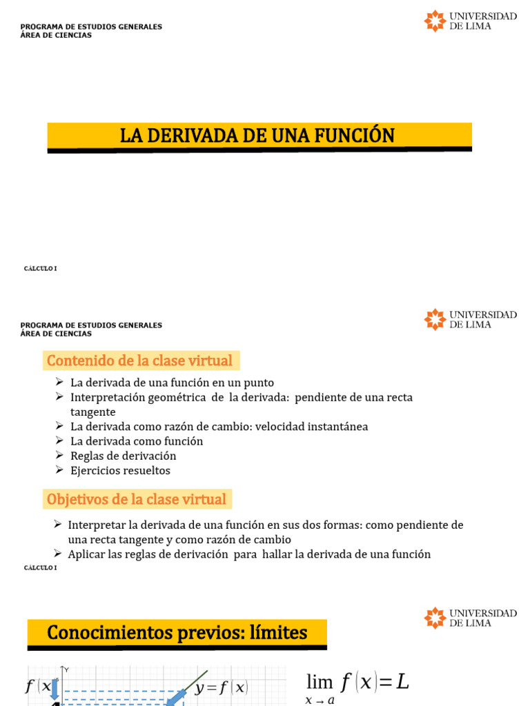 Semana 5 Derivada de Una Función | PDF | Derivado | Línea (geometría)