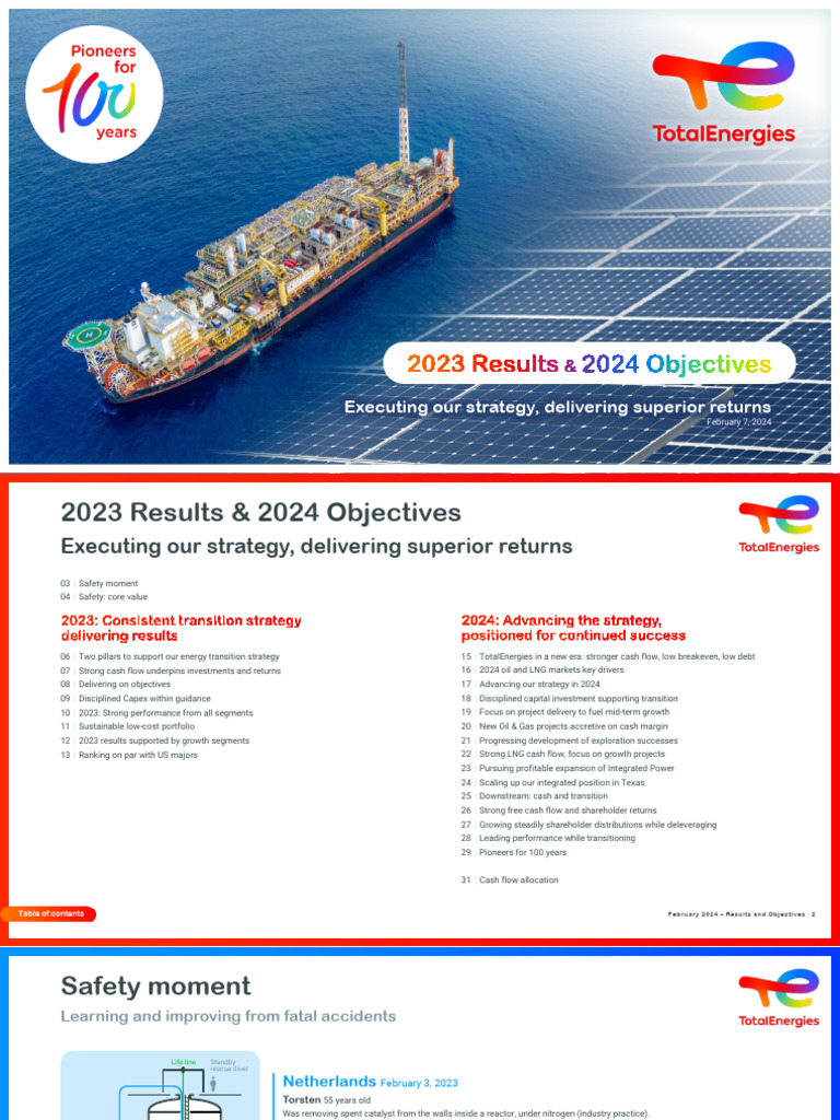 TotalEnergies Q4 2023 Results Overview | PDF | Renewable Energy ...