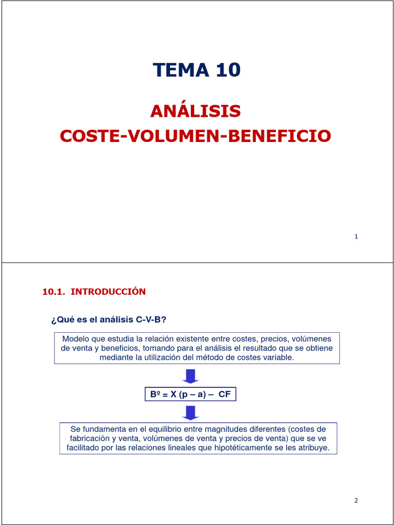 Analisis Coste Volumen Beneficio | PDF
