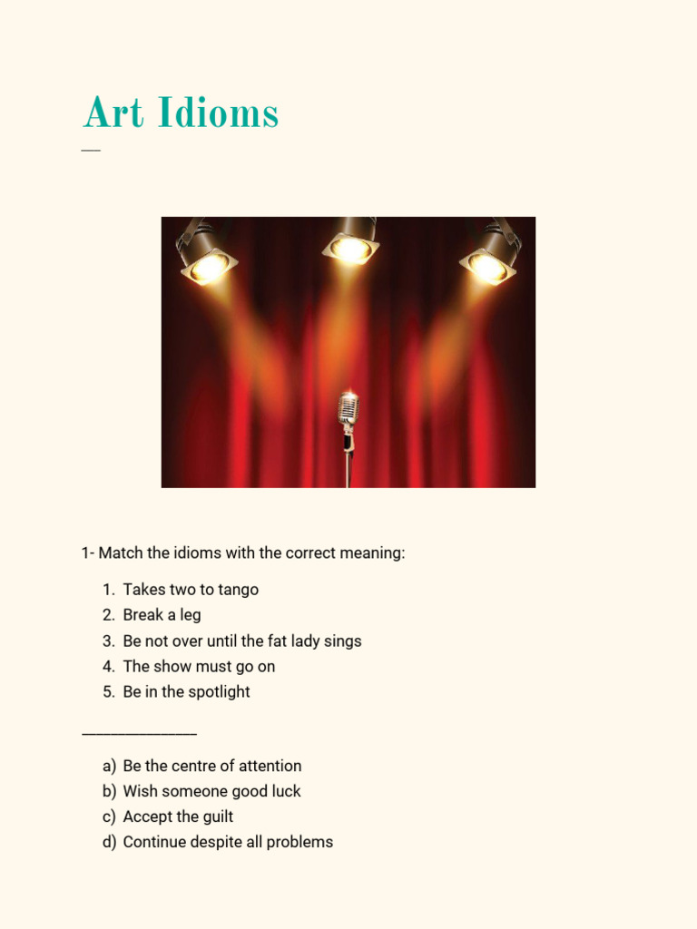 Art Idioms and Their Meanings | PDF