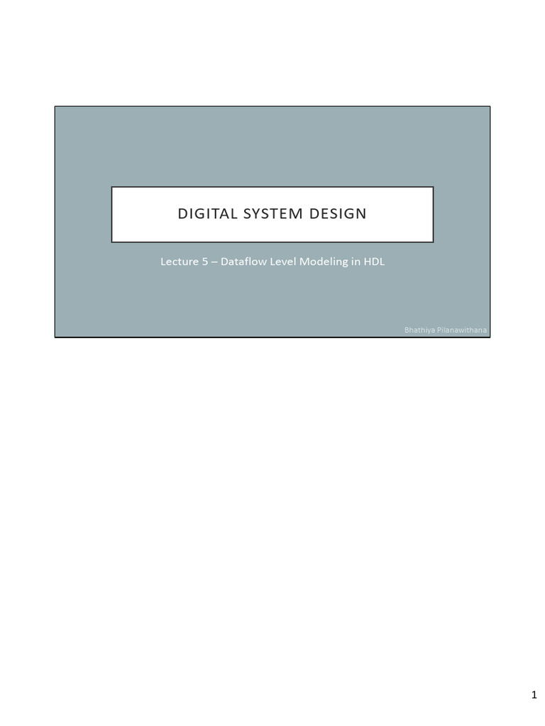 Dataflow Level Modeling in HDL | PDF | Hardware Description Language | Logic Gate