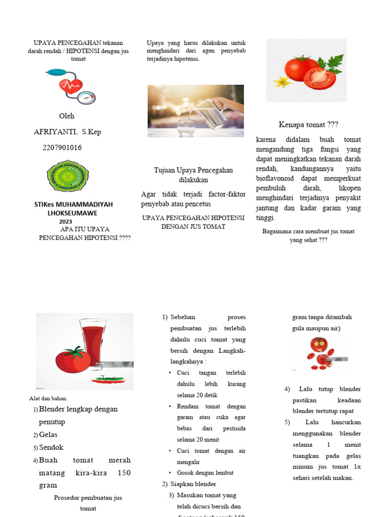 Leaflet Jus Tomat | PDF
