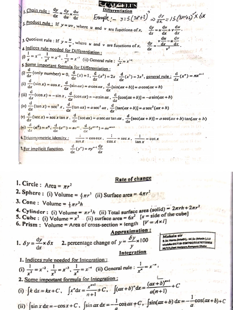 calculus-FORMULA | PDF