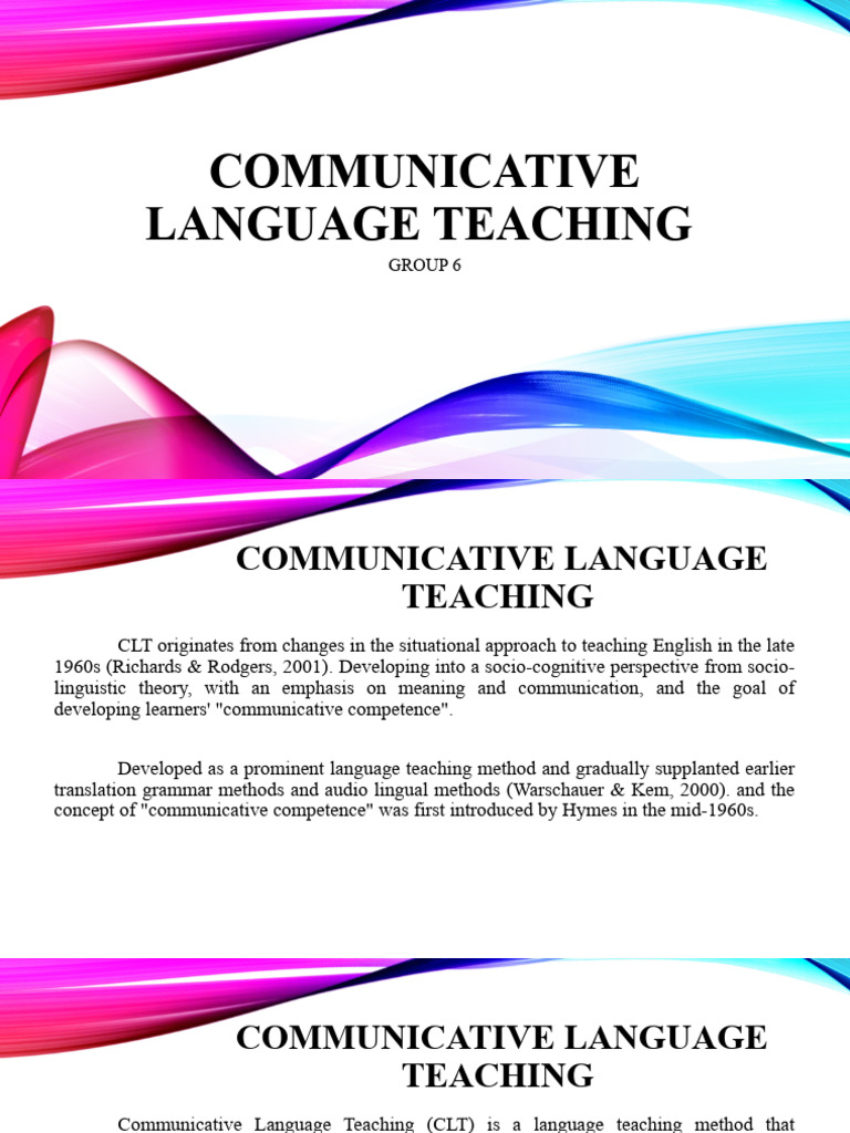 Communicative Language Teaching | PDF | Language Education | Language ...