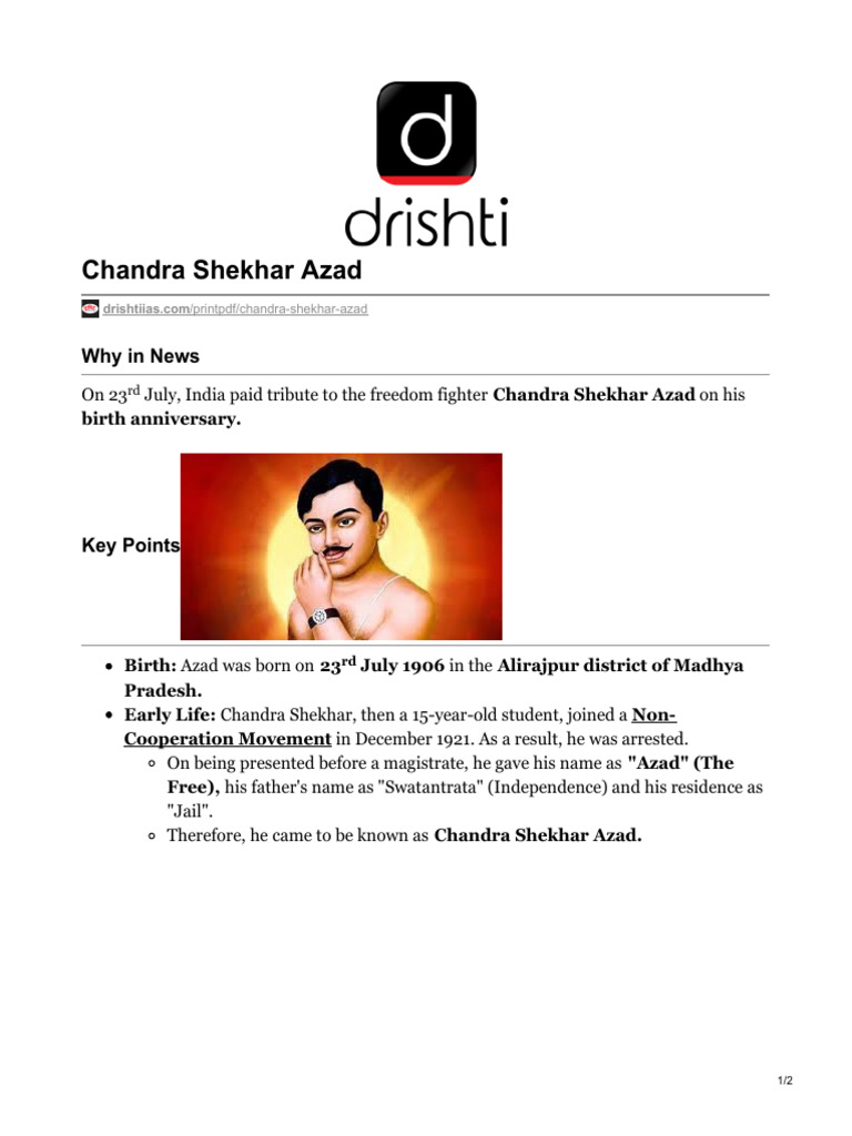 Chandra Shekhar Azad | PDF
