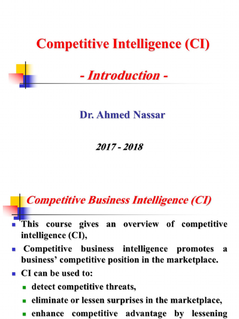 1 - Introduction To Competitive Intelligence | PDF