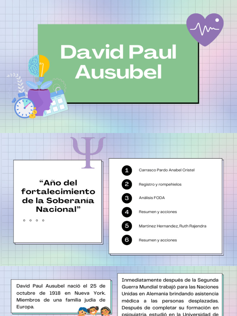 David Paul Ausubel | PDF | Conceptos psicologicos | Ciencias del comportamiento