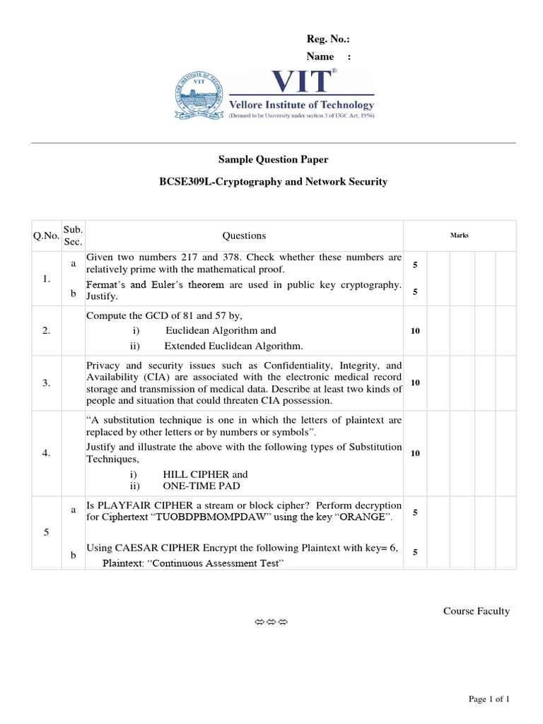WINSEM2023-24 BCSE309L TH CH2023240501453 Model Question Paper ...