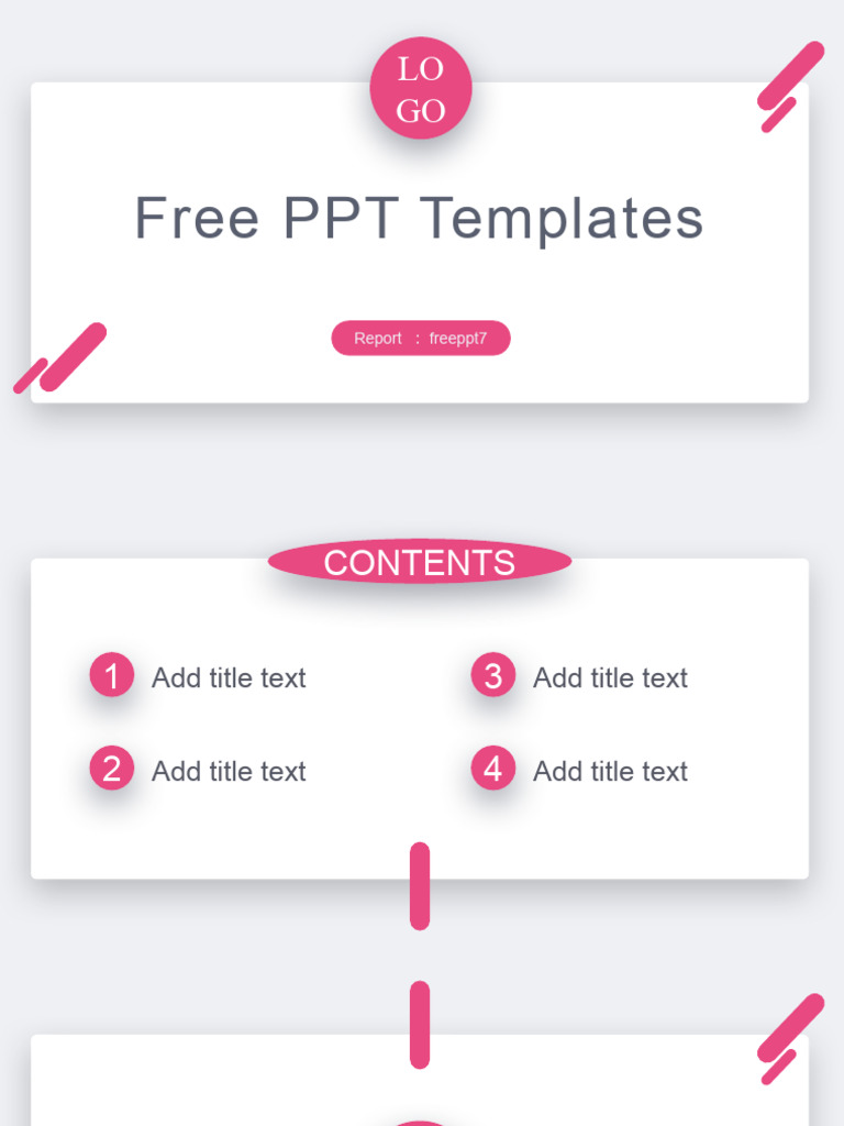 Pink Card Style Business PPT Template | PDF