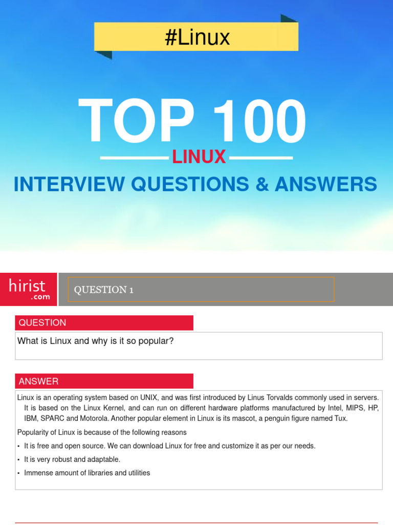 Linux Interview Questions | PDF | Transmission Control Protocol | Domain Name System