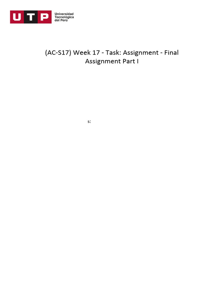Ac S17 Week 17 Task Assignment Final Assignment Part I Pdf 