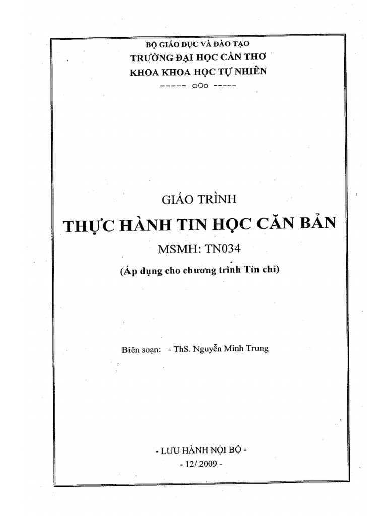 Giáo Trình Thực Hành Tin Học Căn Bản - Áp Dụng Cho Chương Trình Tín Chỉ ...