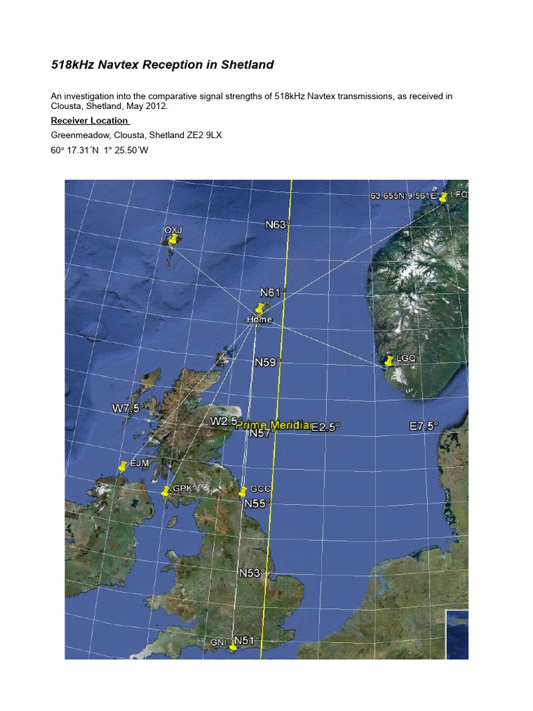 518kHz Navtex Reception | PDF | Signal To Noise Ratio | Antenna (Radio)